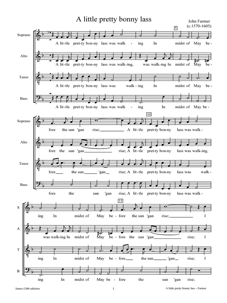 A Little Pretty Bonny Lass | PDF | Vocal Music | Pitch (Music)
