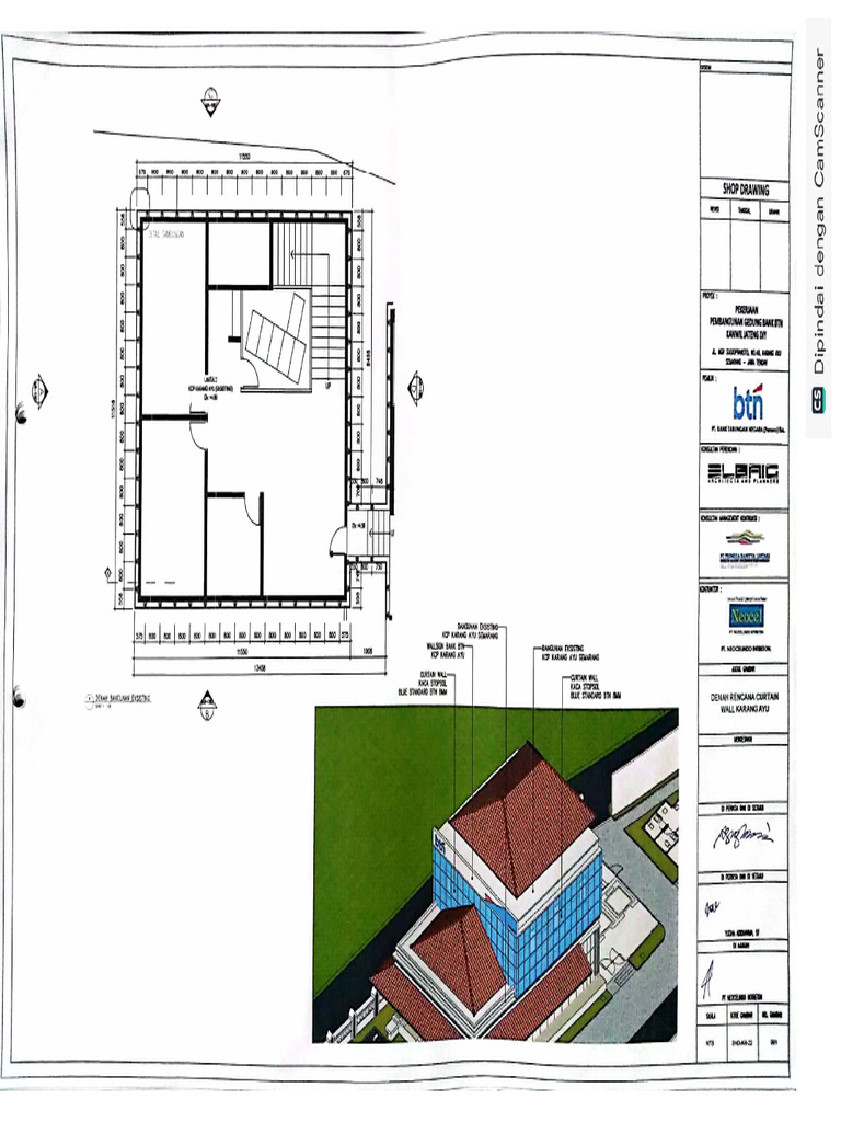 Denah Rencana Curtain Wall Karangayu Bangunan Existing | PDF