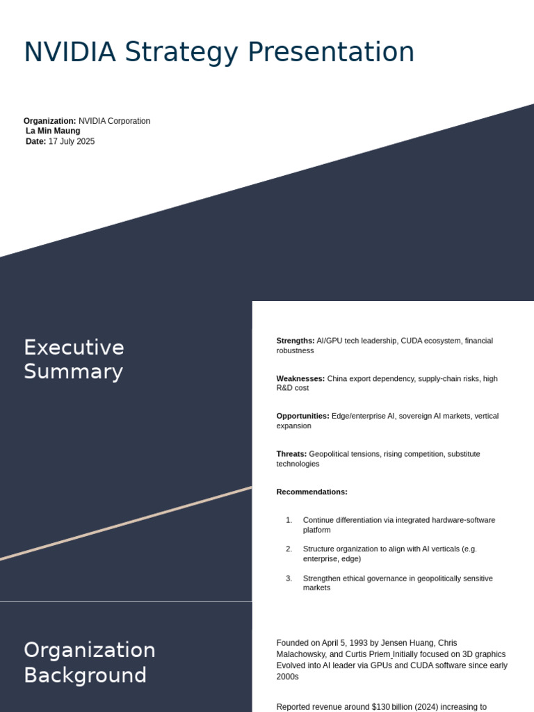 NVIDIA Strategy Presentation | PDF | Artificial Intelligence ...