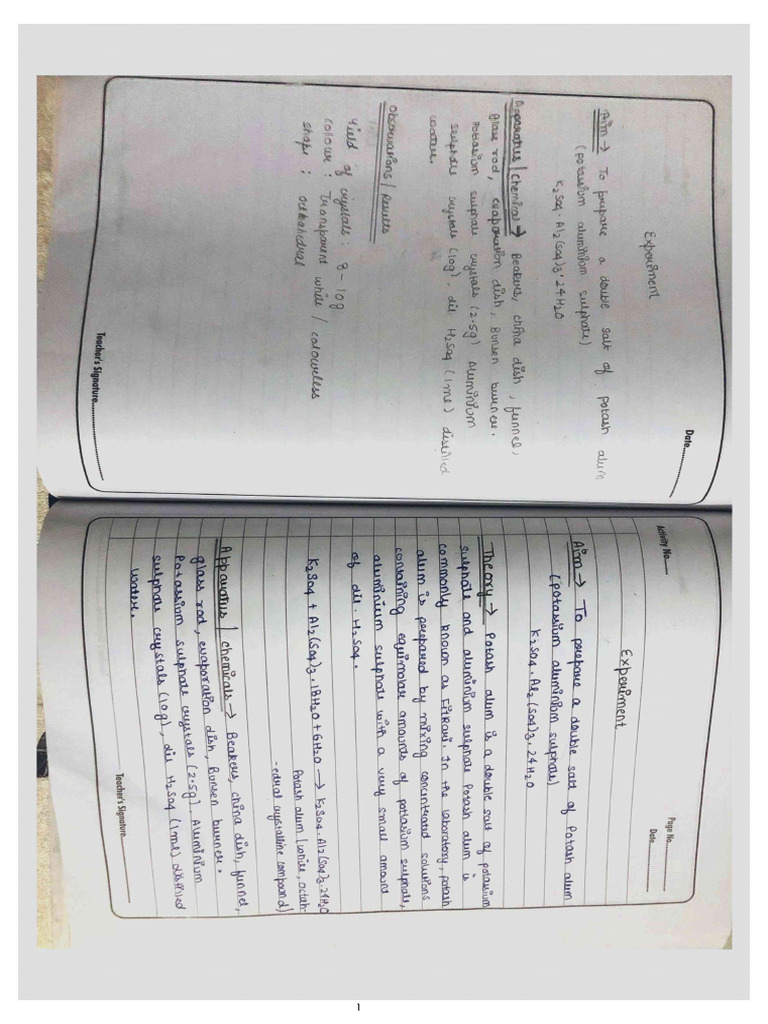 Chemistry Practical File | PDF