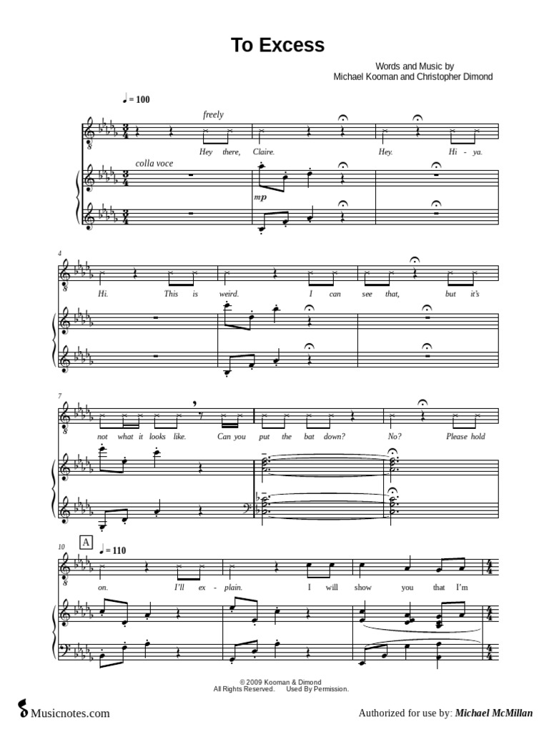 To Excess Sheet Music | PDF