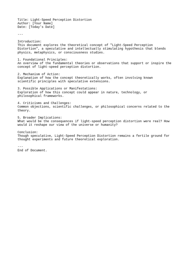 37 - Light-Speed Perception Distortion | PDF
