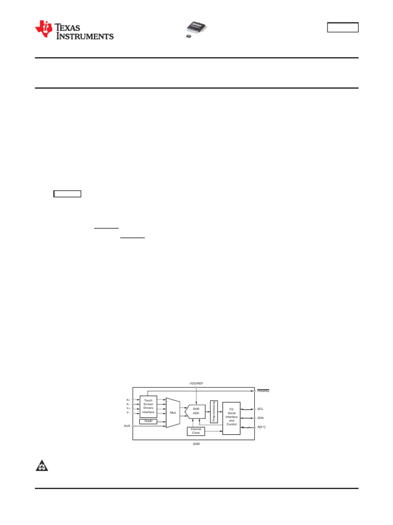 TSC 2007 | PDF | Analog To Digital Converter | Touchscreen