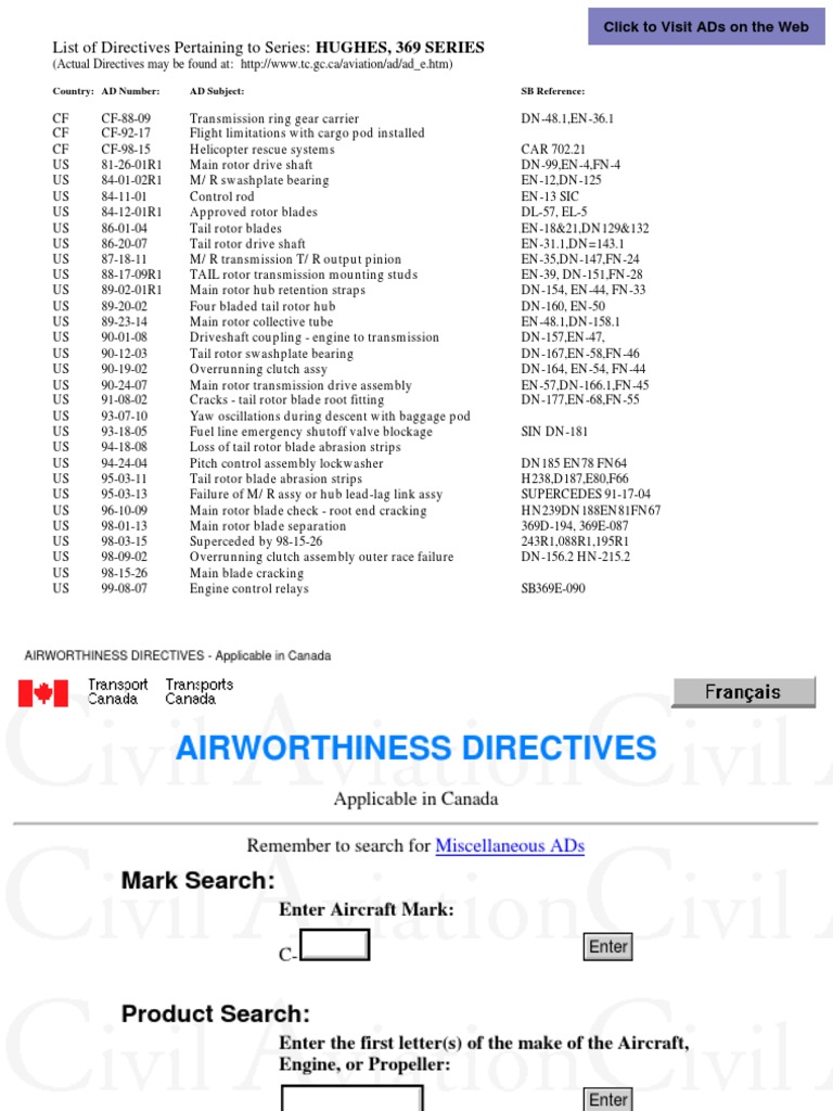 Airworthiness Directives List | PDF