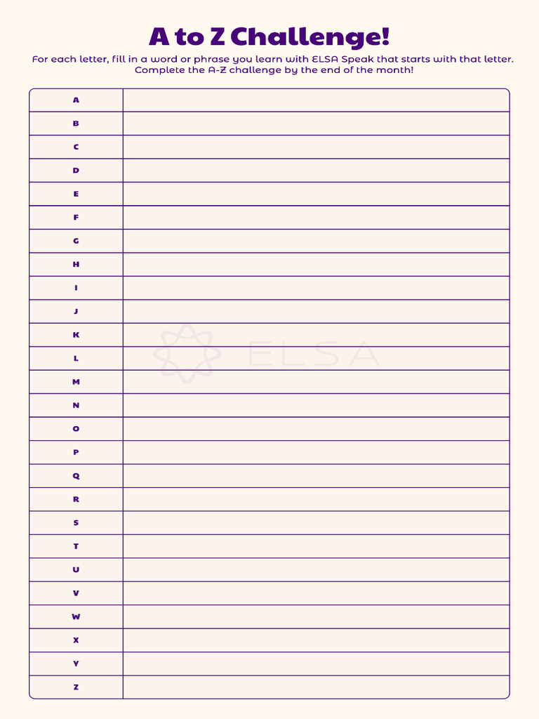 A To Z Challenge | PDF