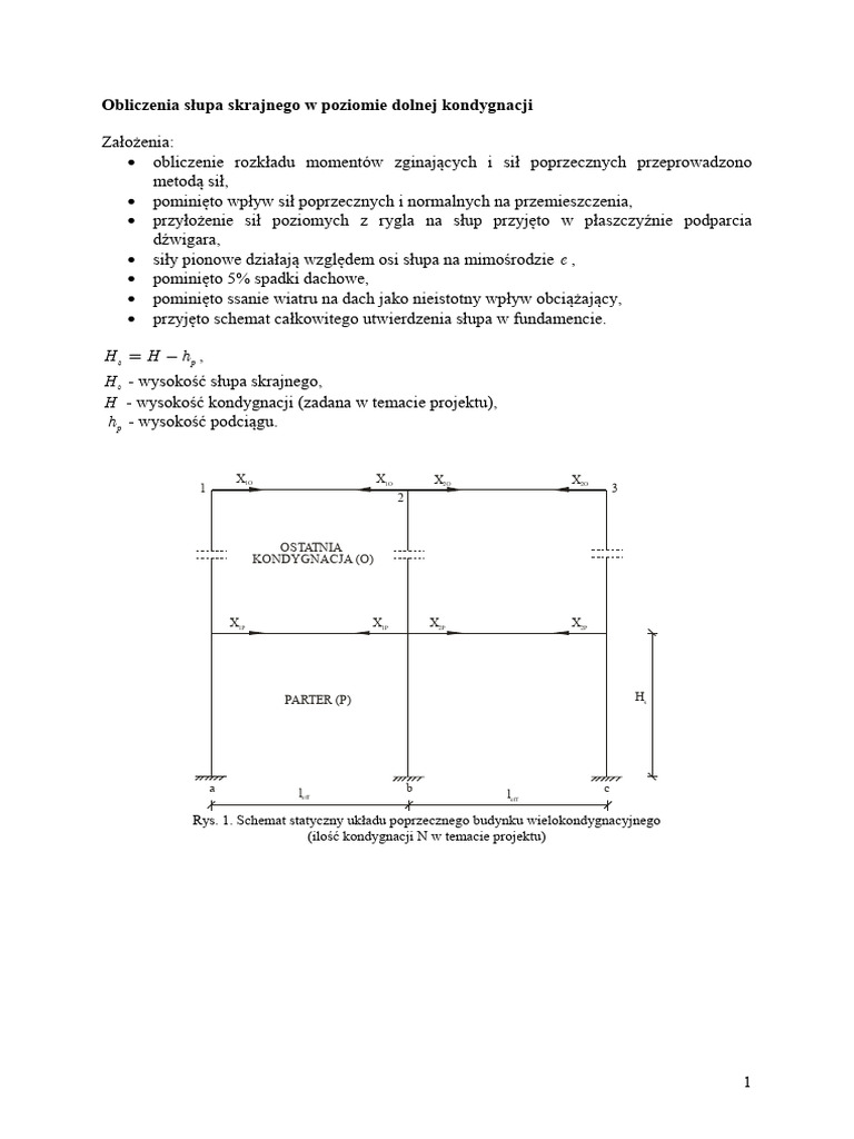 CW 03 - Obliczenia Slupa Skrajnego | PDF