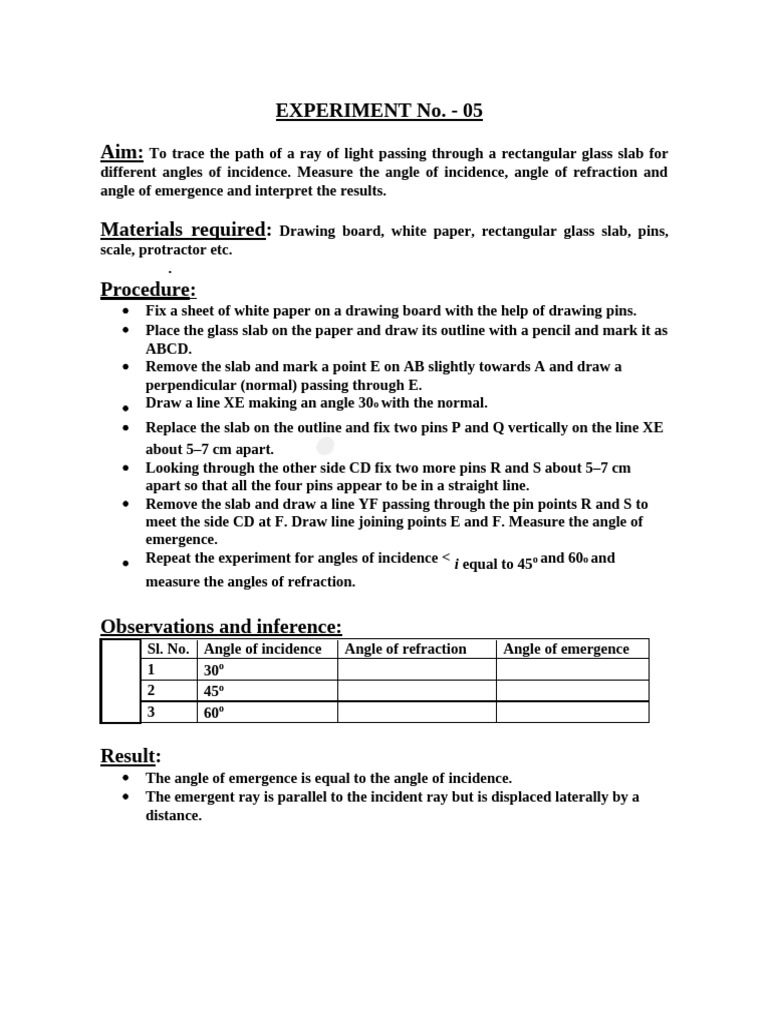 Exp 5 Refraction (1) | PDF