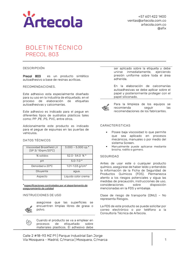 BT - Precol 803 - V5 | PDF