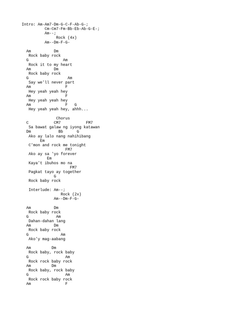 Rock Baby Rock Lyrics and Chords | PDF