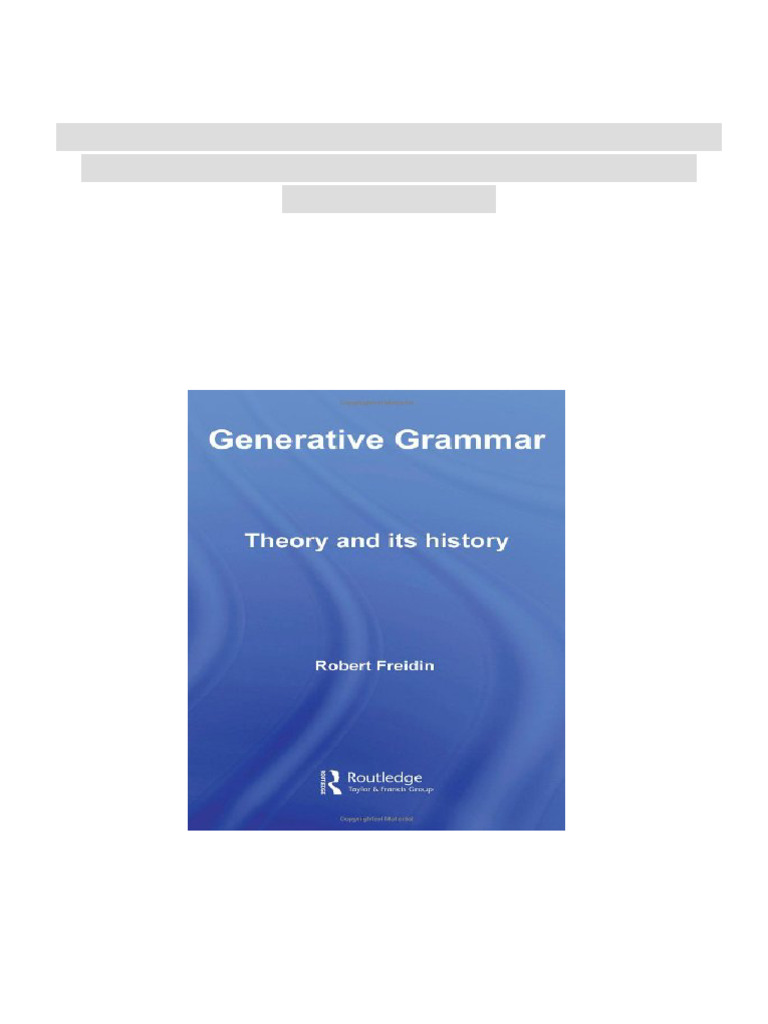 Generative Grammar Theory and Its History Routledge Leading Linguists ...
