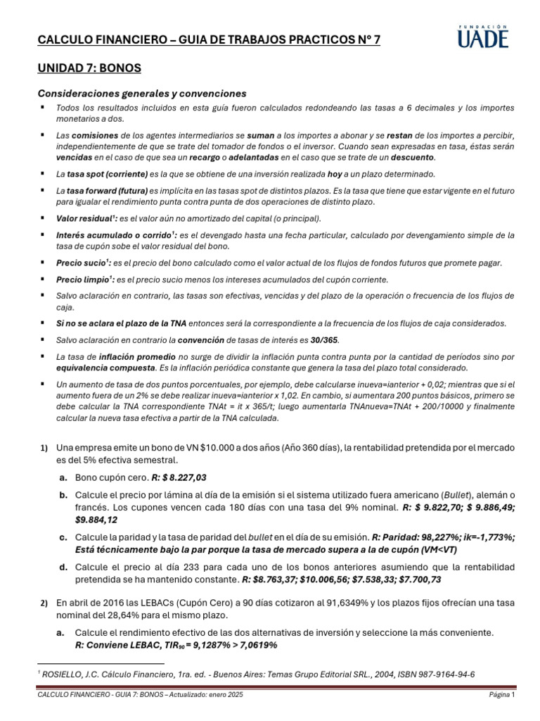 Guía Práctica de Cálculo de Bonos | PDF | Bonos (Finanzas) | Inflación