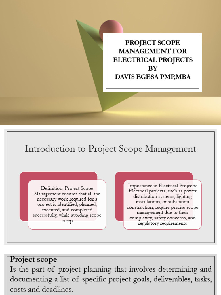 Lecture 3A - Project Scope Management For Electrical Projects - Final ...