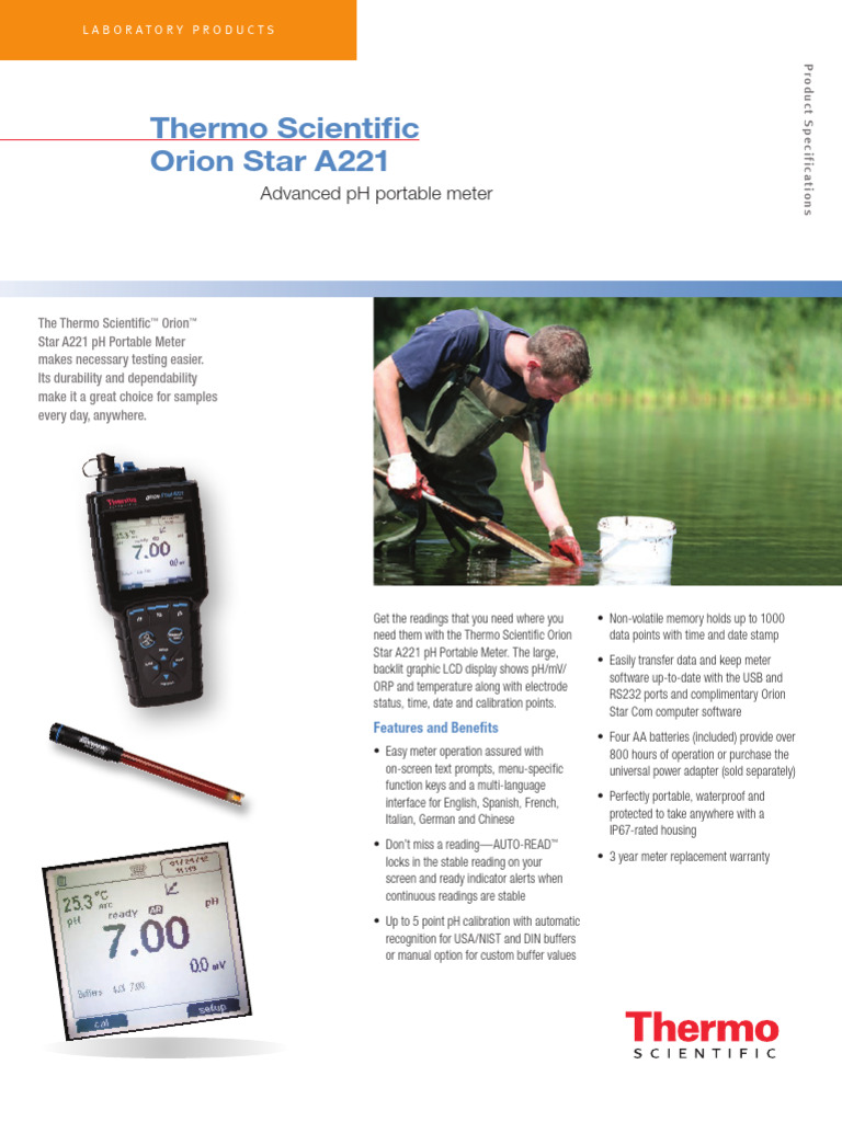 Orion Star A221 pH Meter Overview | PDF | Ph | Electronics