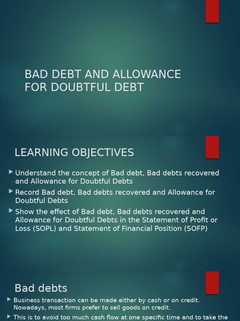 Bad Debt and Allowance For Doubtful Debt | PDF | Bad Debt | Debt