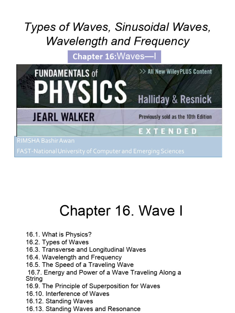 Physics Chapter 16 Slides | PDF | Waves | Resonance