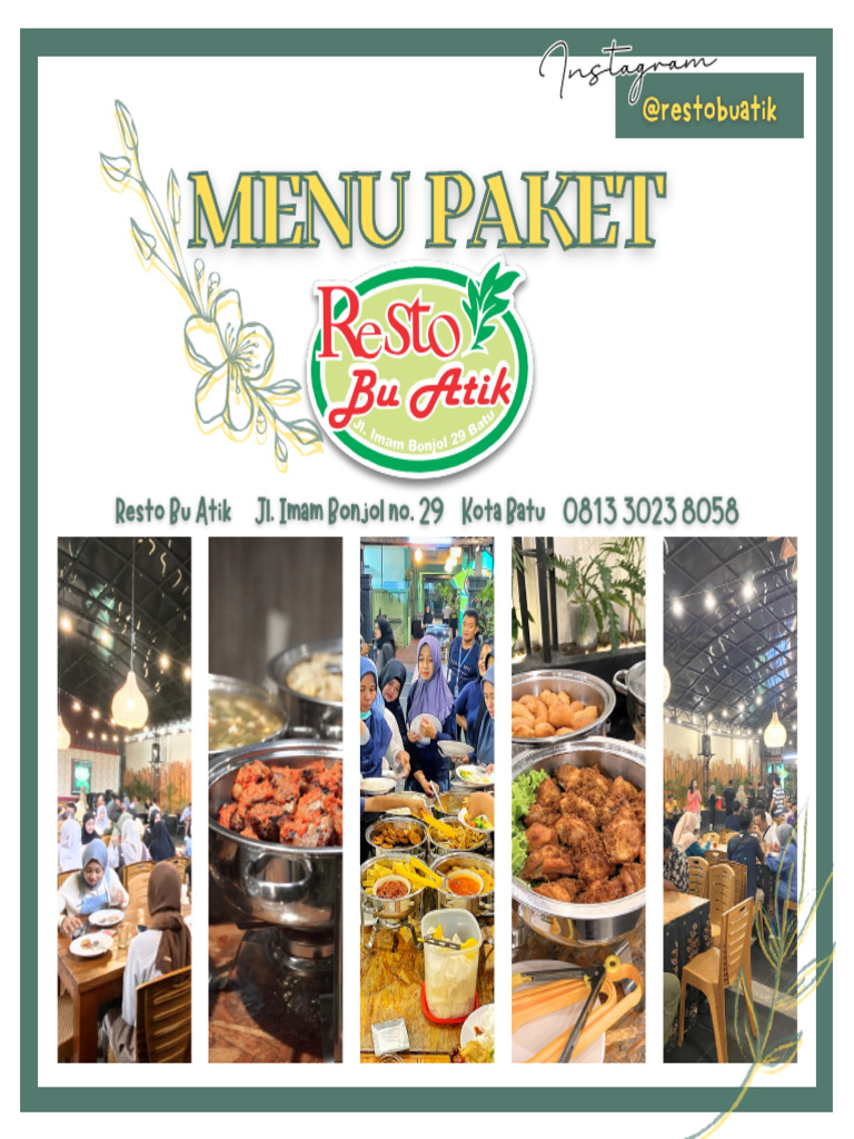 Menu Rombongan Resto Bu Atik Hires | PDF