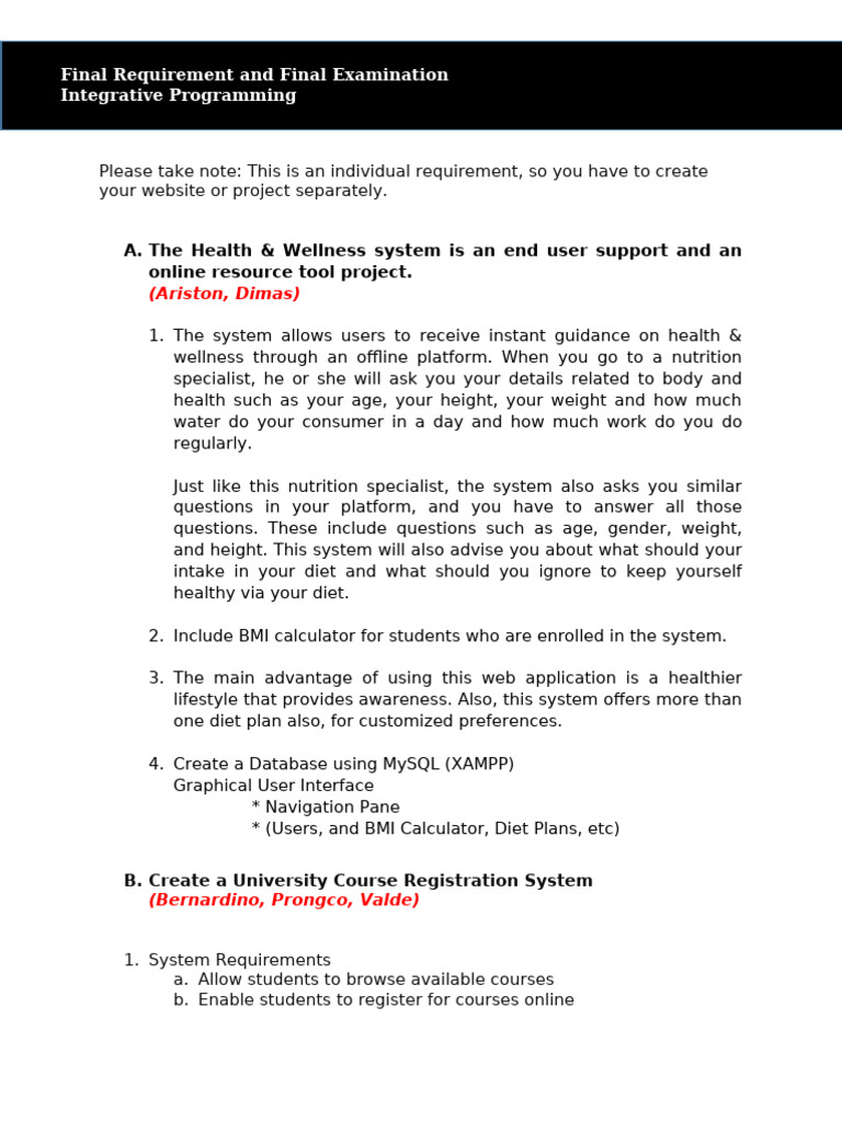 Final Requirement 2024 Integrative Programming | PDF | Databases | Information Technology