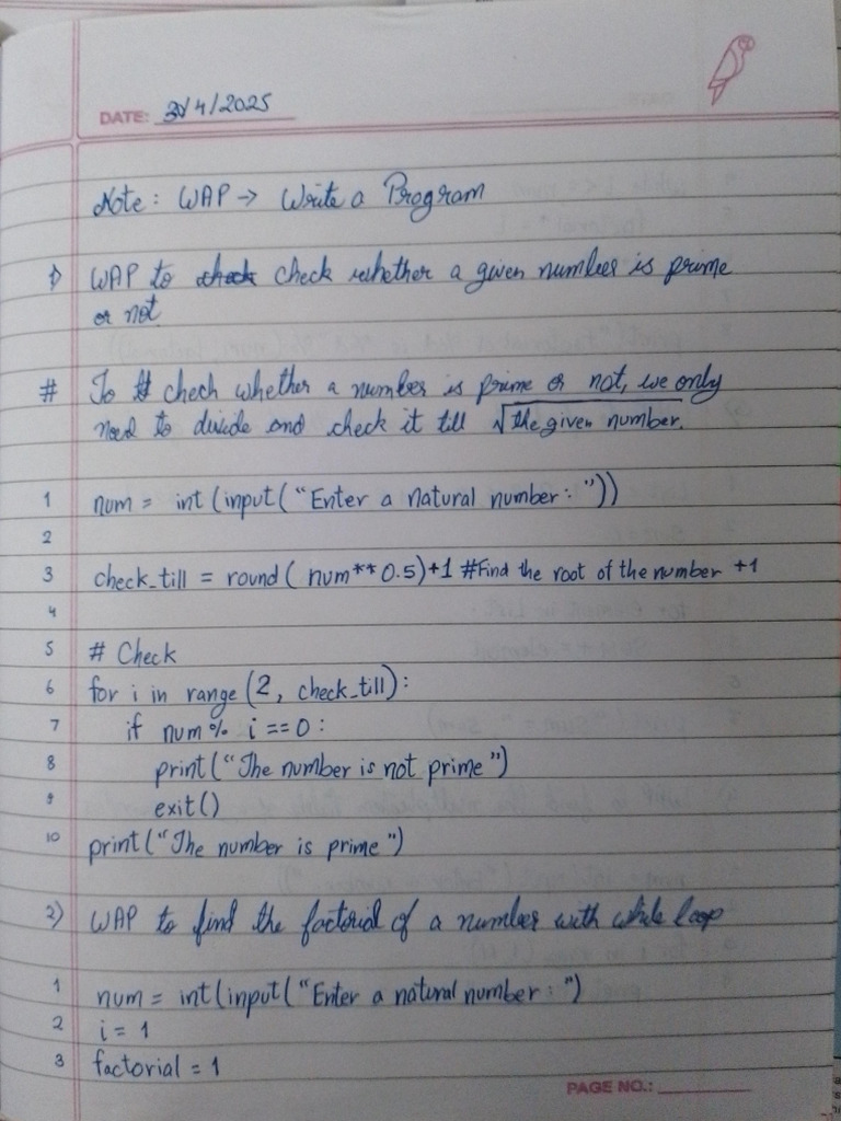 Artificial Intelligence Python Practical Notes Class 10 | PDF