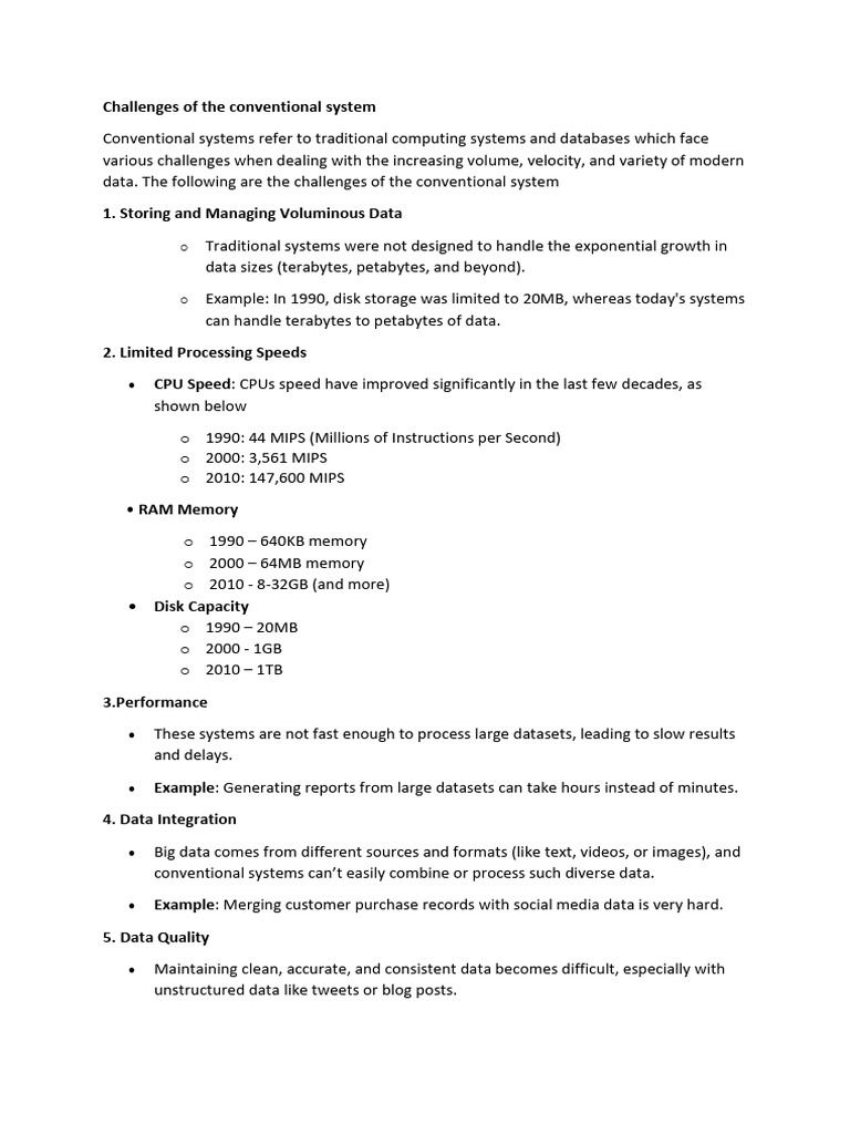 Challenges of Conventional Systems in Big Data | PDF | Computer Data ...
