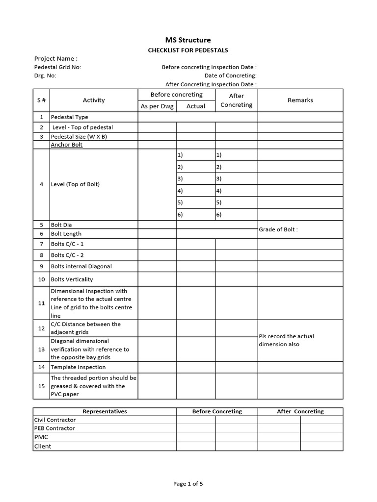 MS Structure Checklist | PDF | Screw | Mechanical Engineering