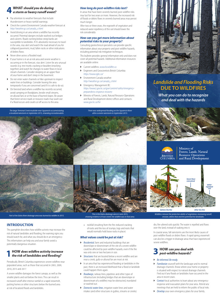 Landslide Flooding Risks Due To Wildfires-Brochure | PDF | Flood ...