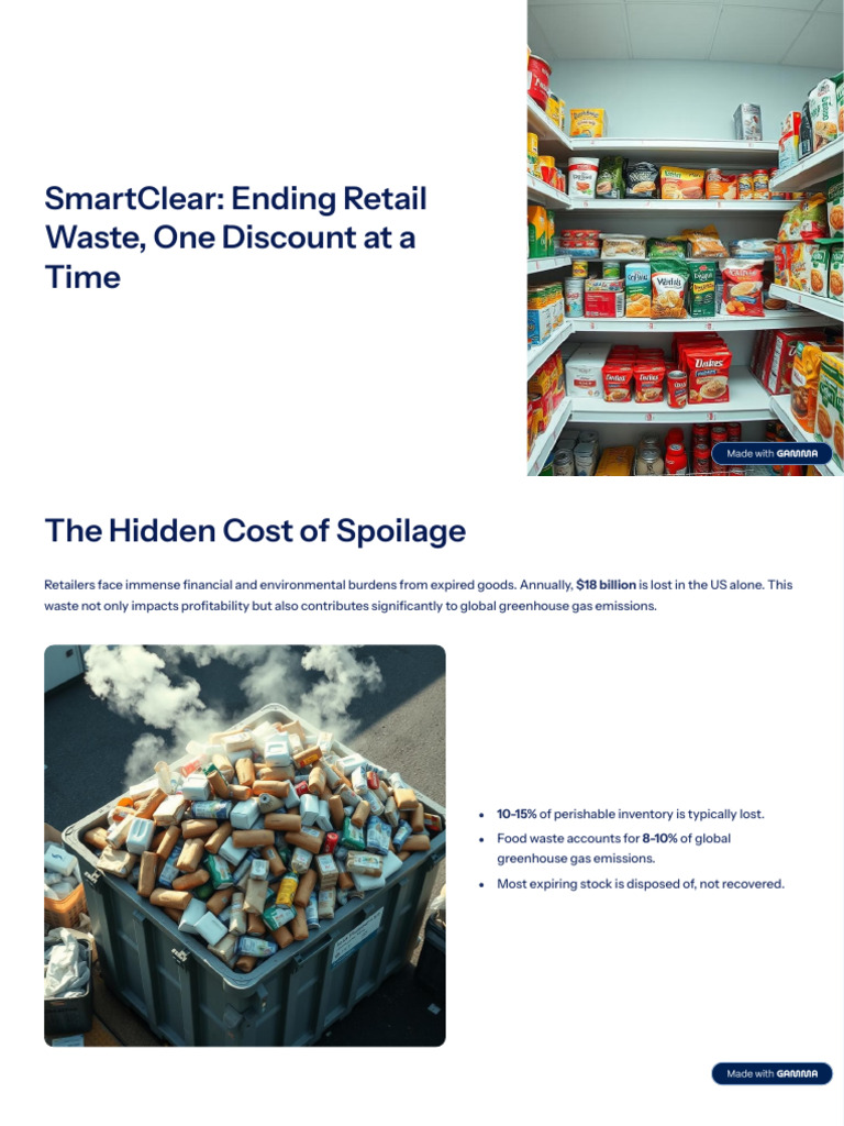 SmartClear: Reduce Retail Waste Efficiently | PDF | Retail | Waste