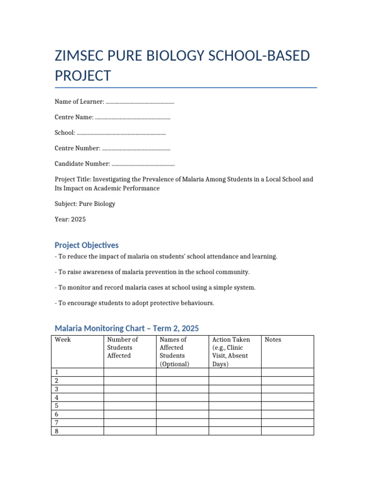 Malaria Prevention Awareness Project | PDF | Malaria | Mosquito