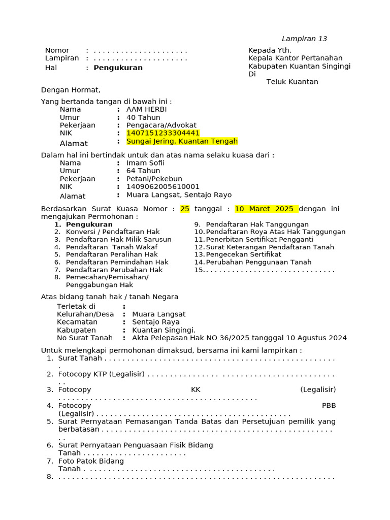 Contoh PH Milik KUD | PDF