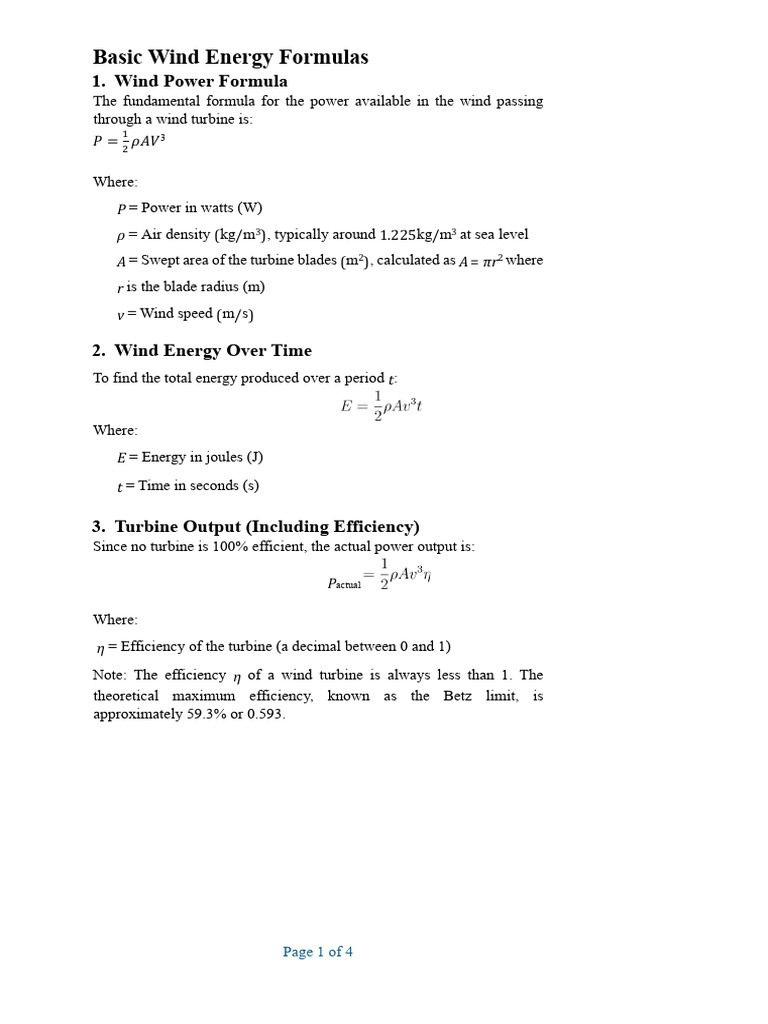 AE 358 Wind Energy Worked Examples V01 | PDF | Turbine | Wind Power
