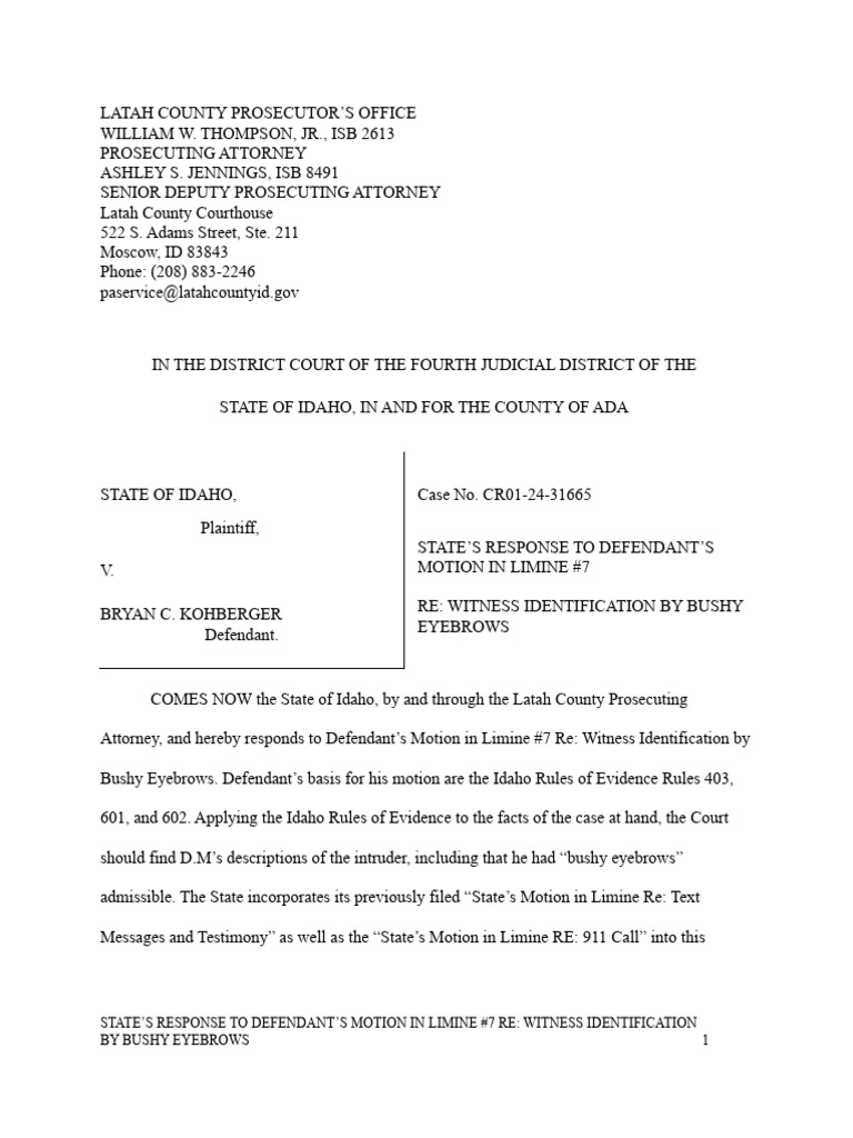 States Response Defendants MiL 7 RE Witness Identification Bushy ...