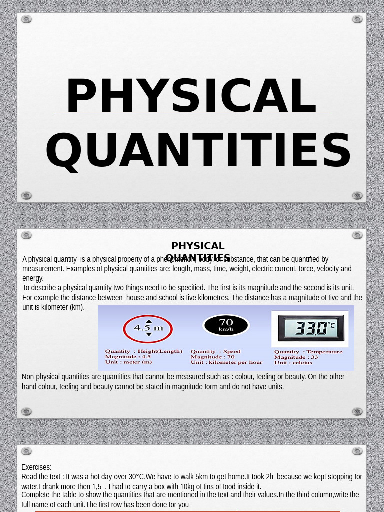 Physical Quantities 1 | PDF