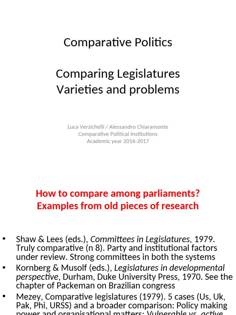 Comparative Politics LV IV | PDF | Legislature | Parliament