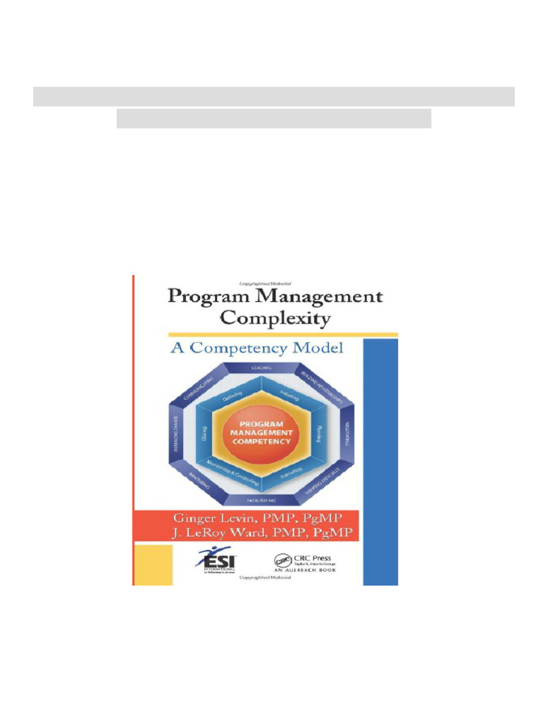 Program Management Complexity A Competency Model Ginger Levin Download ...
