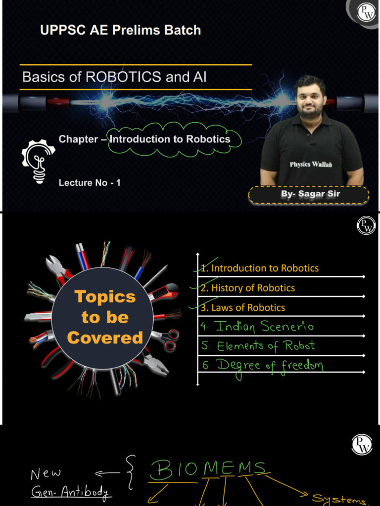 Basics of Artificial Intelligence and Robotics 01: Class Notes | PDF