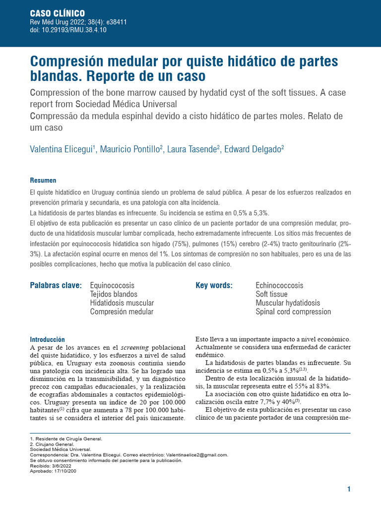 Compresion Medular - Caso Clinico | PDF | Músculo | Especialidades Medicas