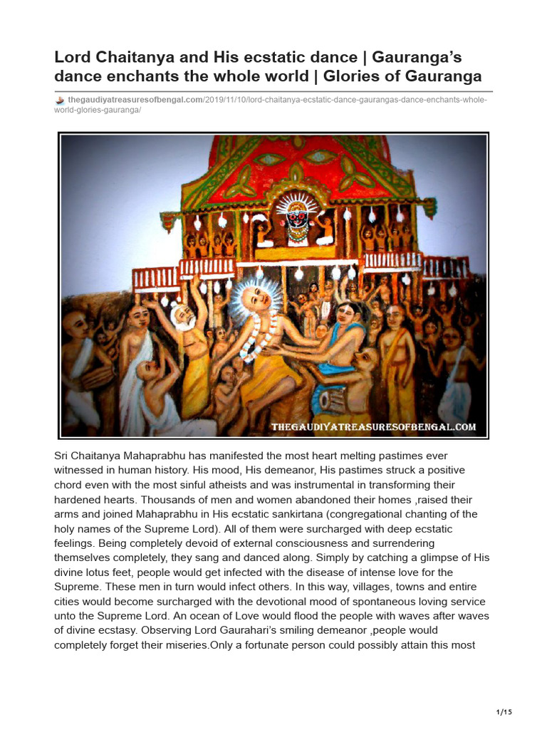 Lord Chaitanya and His Ecstatic Dance | PDF | Monotheistic Religions ...
