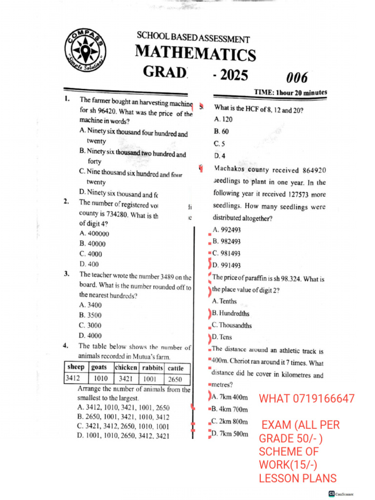 G5 COMPASS 006 MATHS01 - Sign012 - Sign | PDF