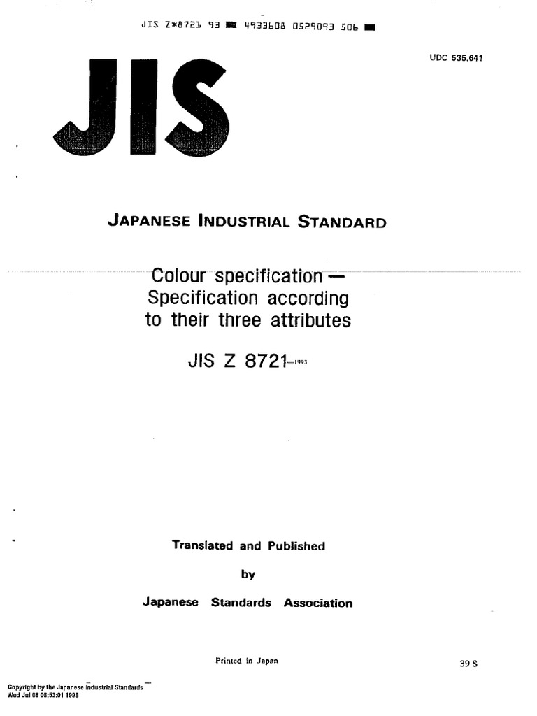 Jis Z 8721 | PDF