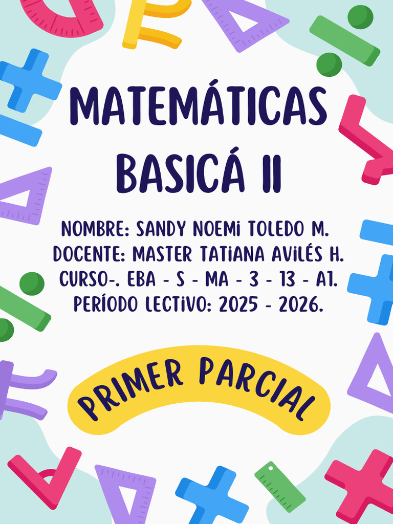 Documento A4 Portada Proyecto Matemáticas Ilustrativo Colorido Amarillo (2) | PDF