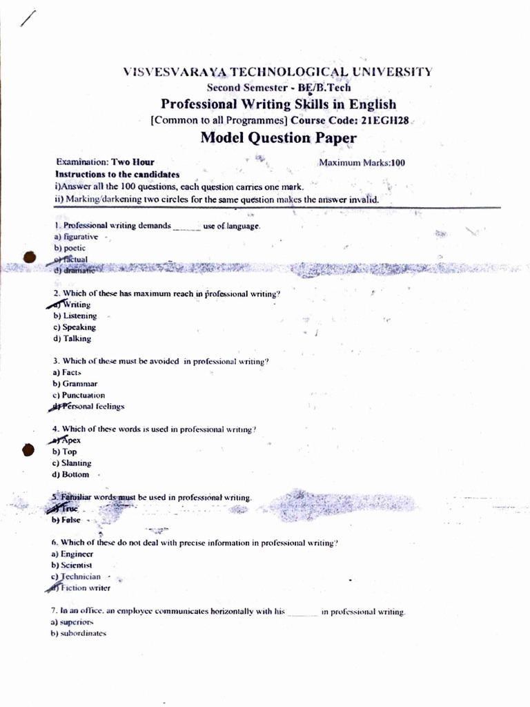 PWSE-Model Question Papers | PDF