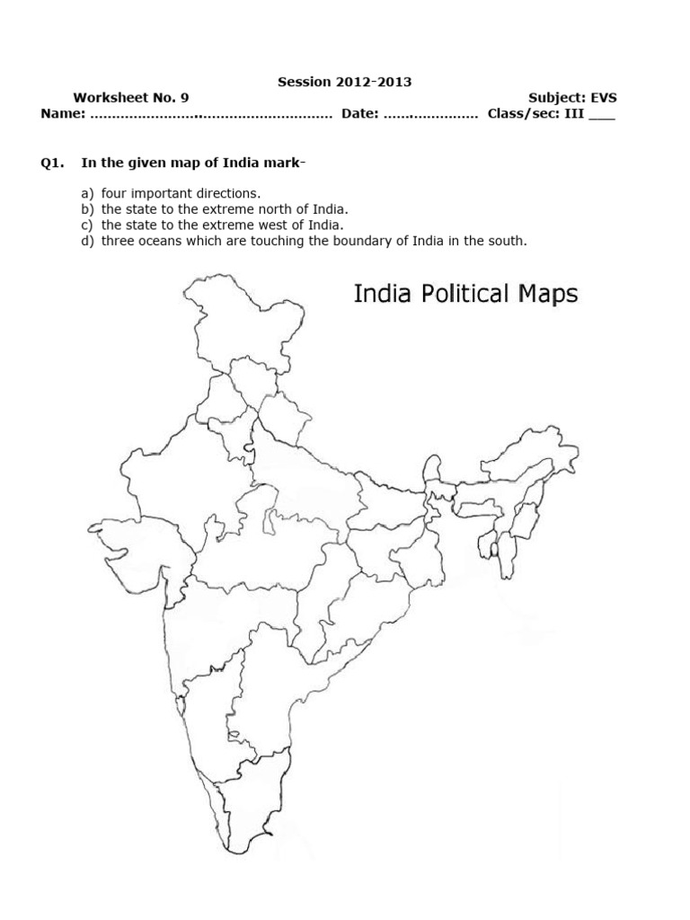 CBSE Class 3 EVS Practice Worksheet | PDF