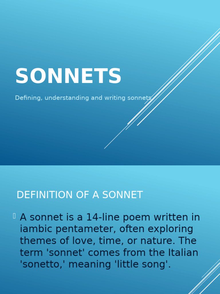 Understanding Sonnet Structure and Types | PDF