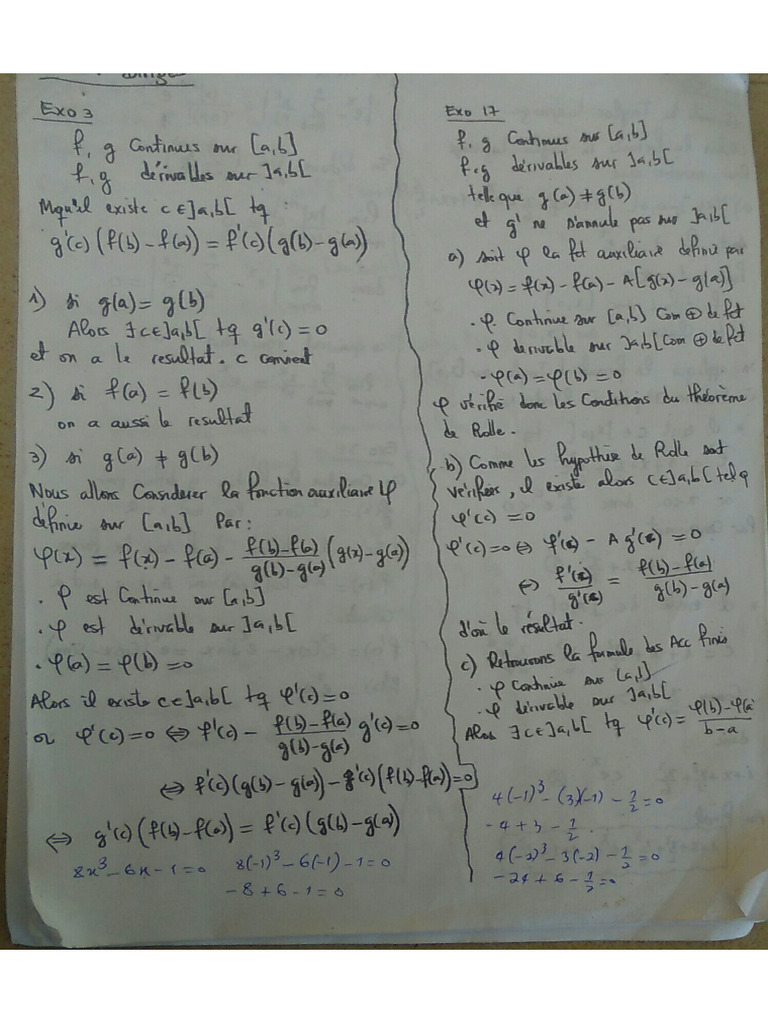 Corrige TD Derivabilité | PDF