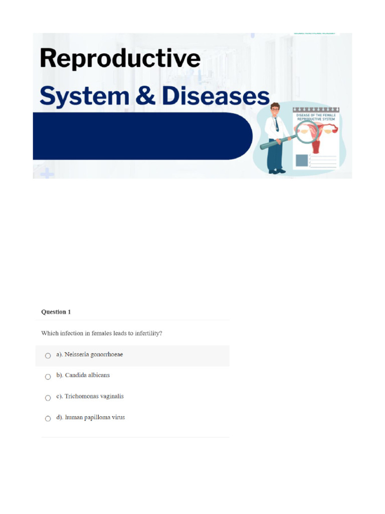 Reproductive System MCQ | PDF