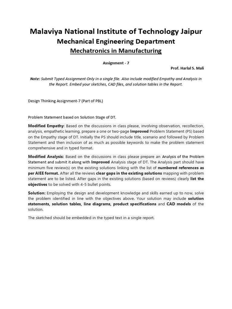 Assignment 7 (PBL Solution) | PDF