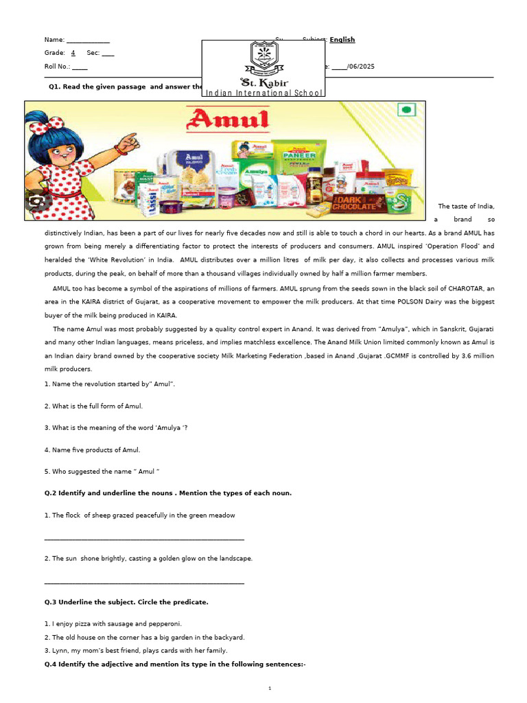 Jyoti Grade 4 Eng Docx Prws 1.docx June Final (2) Om Sai Ram | PDF ...