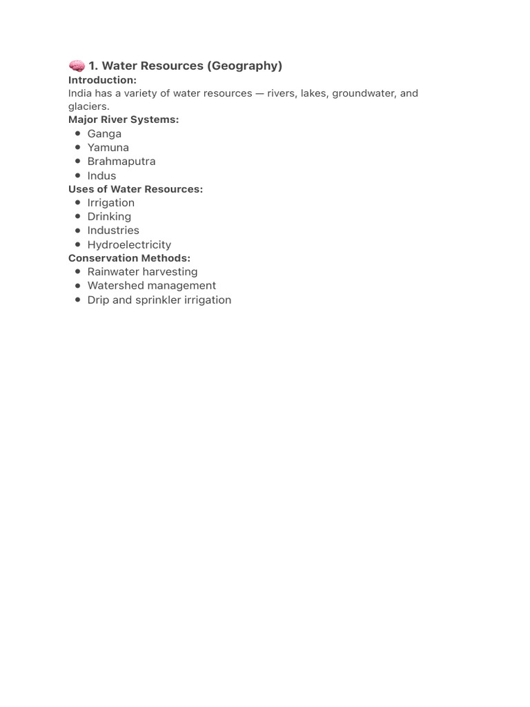 ? 1. Water Resources (Geography) | PDF
