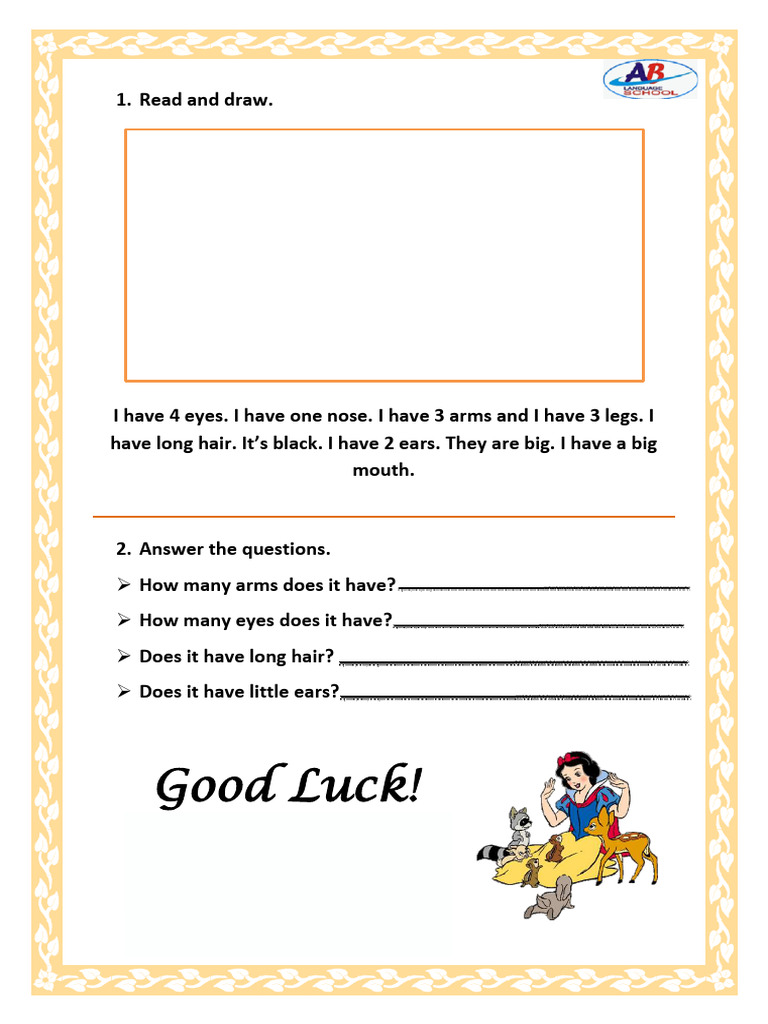 Read and Draw - Body Parts | PDF