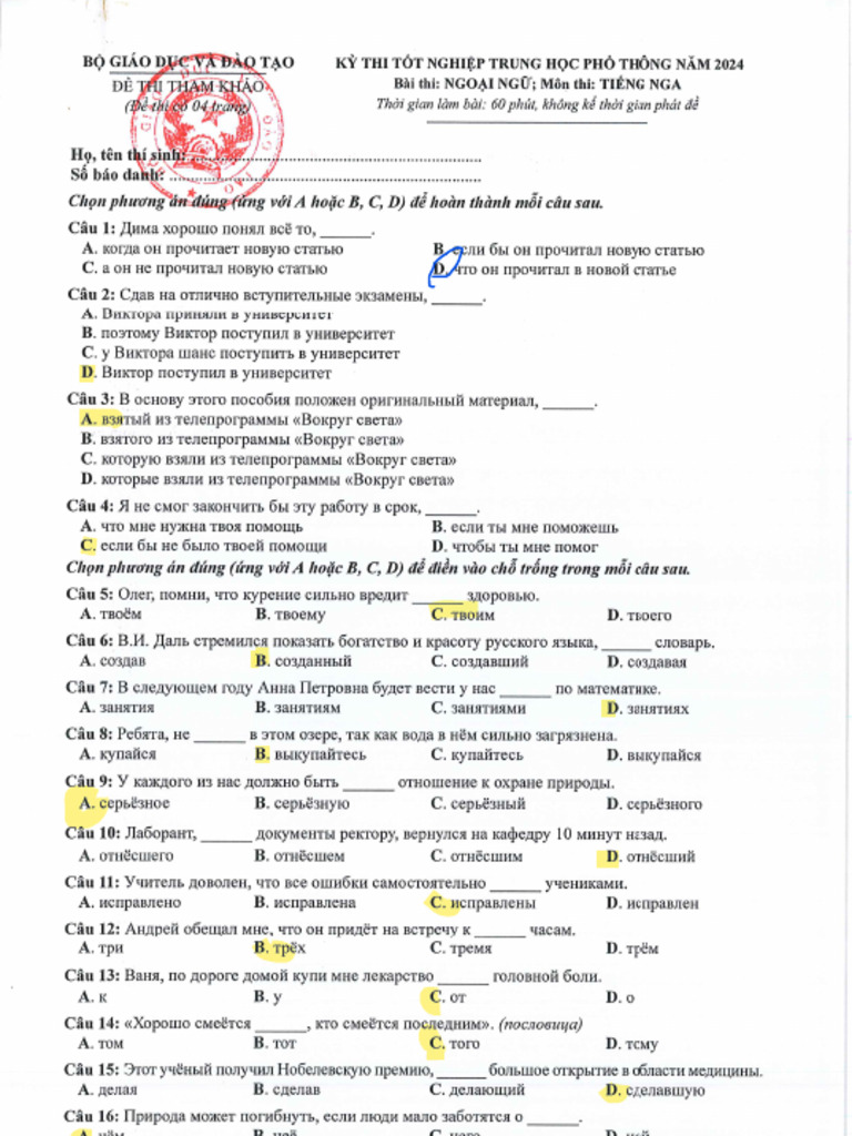 10 Tieng Nga de Tham Khao 2024 | PDF