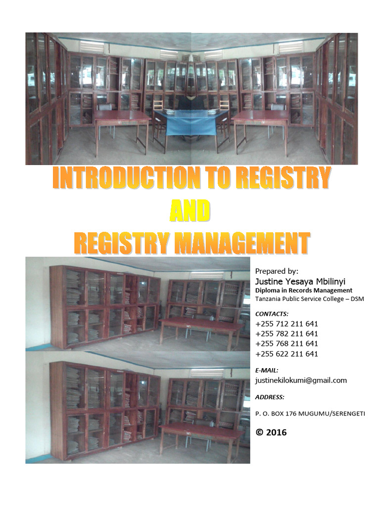 Introduction To Registry and Registry Management | PDF | Classified ...